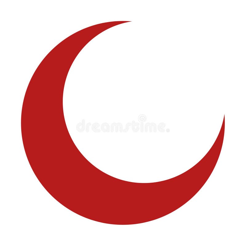 Red Moon Vector Illustration Isolated on White Background Stock ...