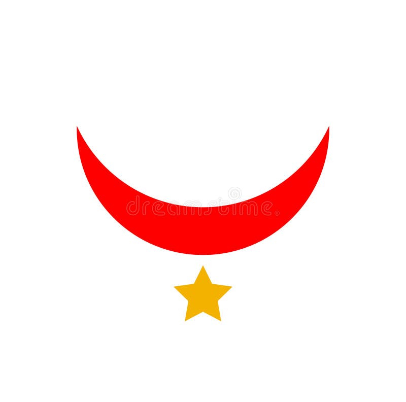 Red Moon and Yellow Star Vector Icon Unit Stock Vector - Illustration ...