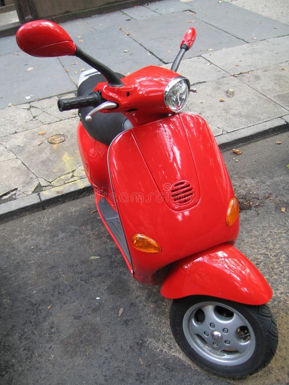 Red moped stock photo. Image of green, cushion, motorcycle - 950482
