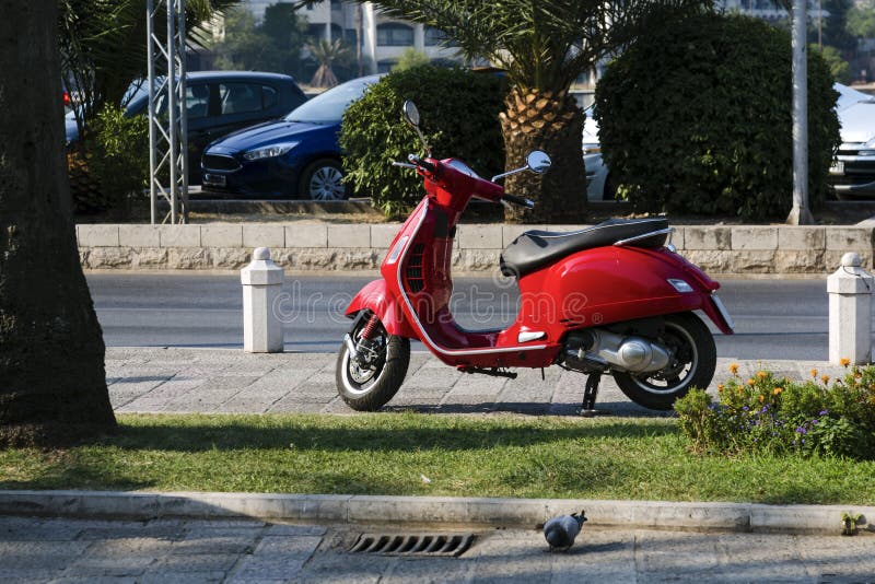 The red moped stock image. Image of vehicle, vintage - 107329899