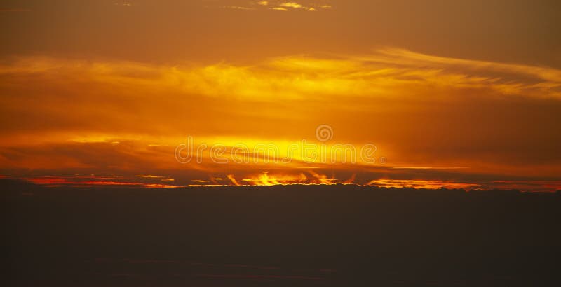 The Red Morning Sun is Covered with Clouds. Dramatic Sky, the Flame of ...