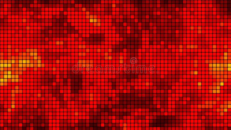 Red Mosaic Background in Technology Concept. Abstract Red LED Squares ...