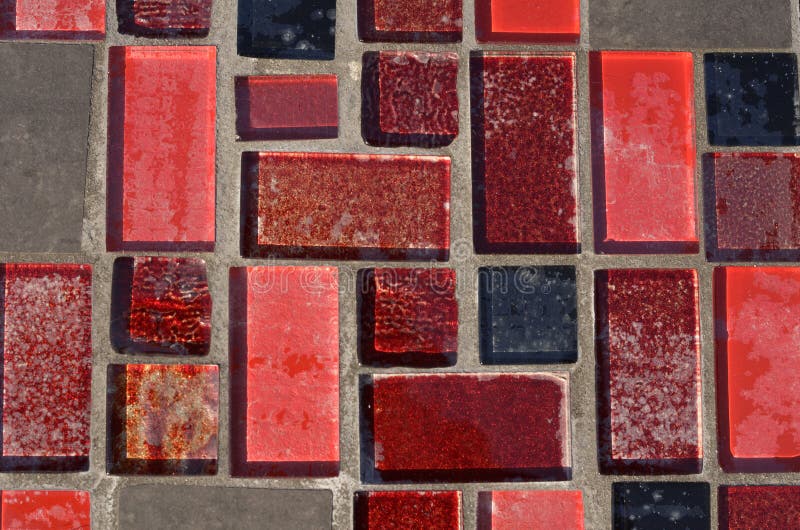 Red Tiles Mosaic - Random Pattern Stock Image - Image of counter ...