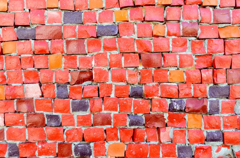Red Mosaic Tiles of Irregular Sizes Arranged in a Background Motif ...