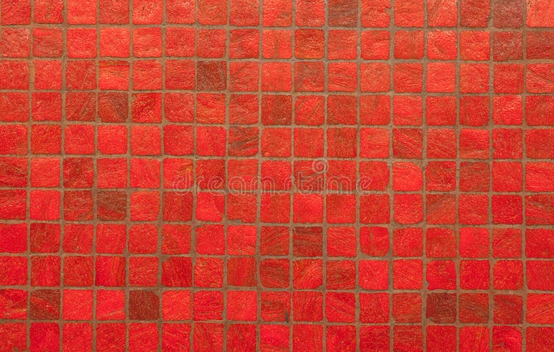 Red Mosiac Tile Wall Pattern and Background Stock Photo - Image of ...