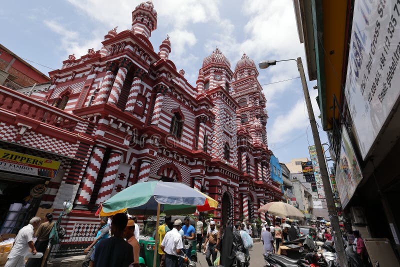 Red Mosque of Colombo in Sri Lanka Editorial Image - Image of ceylon ...