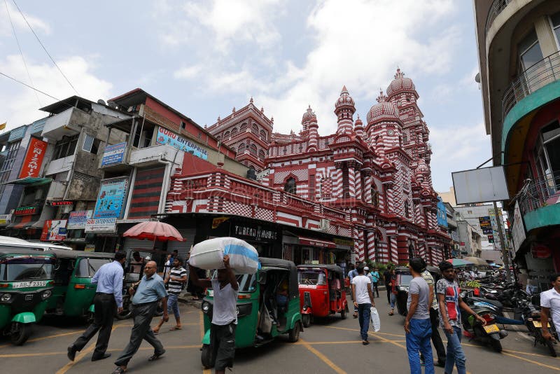 Red Mosque of Colombo in Sri Lanka Editorial Photography - Image of ...