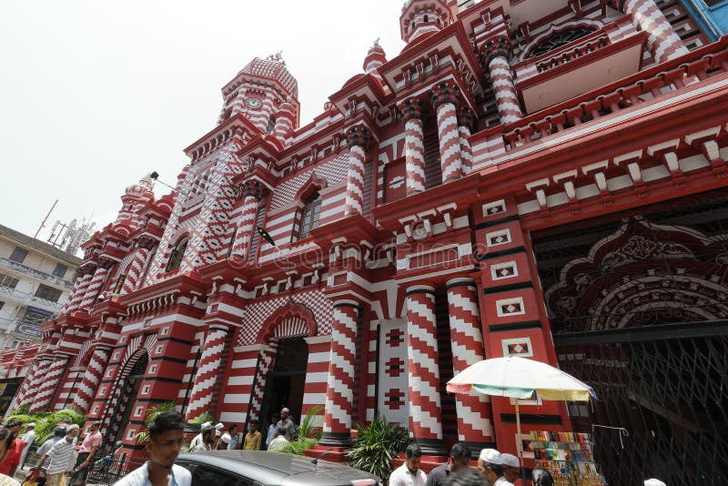 Red Mosque of Colombo in Sri Lanka Editorial Photography - Image of ...