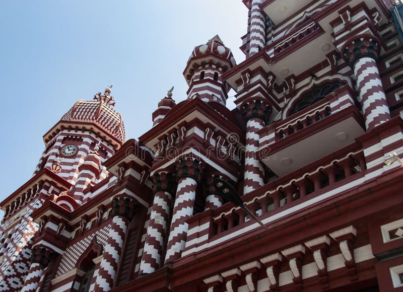 Red Mosque in Colombo in Sri Lanka Stock Photo - Image of urban ...