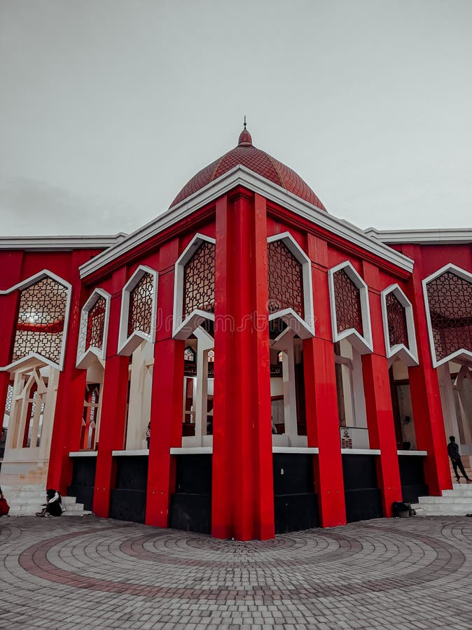 The Red Mosque, a Place Where Muslims Praying at Pandaan East Java ...
