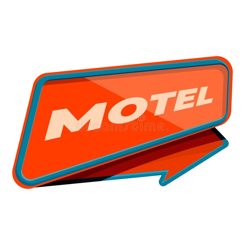 Red Motel Sign with Blue Frame Pointing Right Stock Vector ...