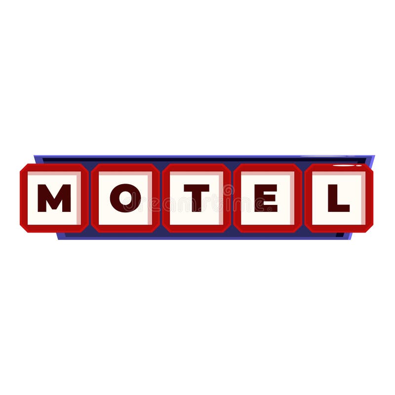 Red Motel Sign Composed of Square 3d Blocks Stock Vector - Illustration ...