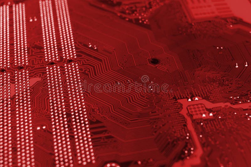 Red motherboard stock image. Image of electric, current - 27692447