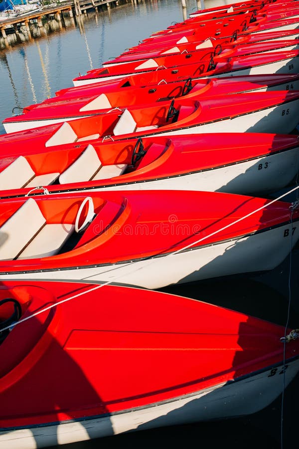 Red Motor Boat with Steering Wheel for Hire Stock Image - Image of ...