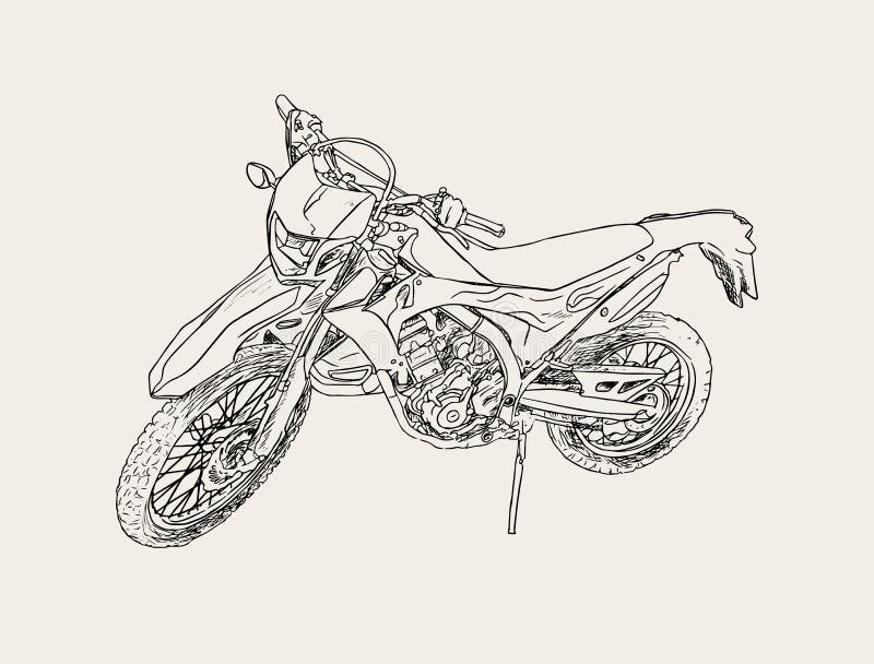 Red Motorbike Sketch Vector. Stock Vector - Illustration of motor ...