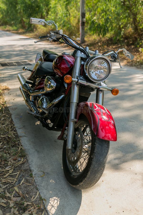 Red motorcycle editorial stock image. Image of motorbike - 54888209