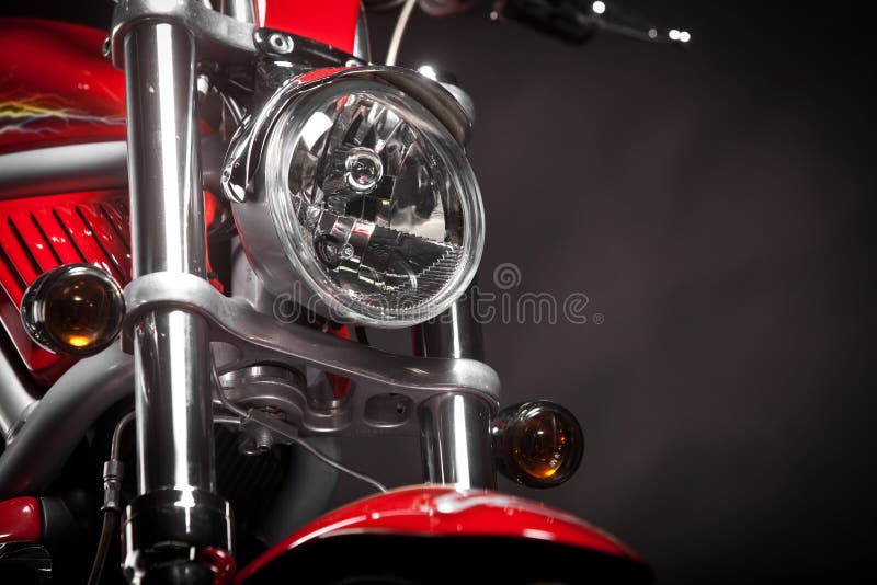 Red motorcycle stock image. Image of engine, detail, headlights - 39492829