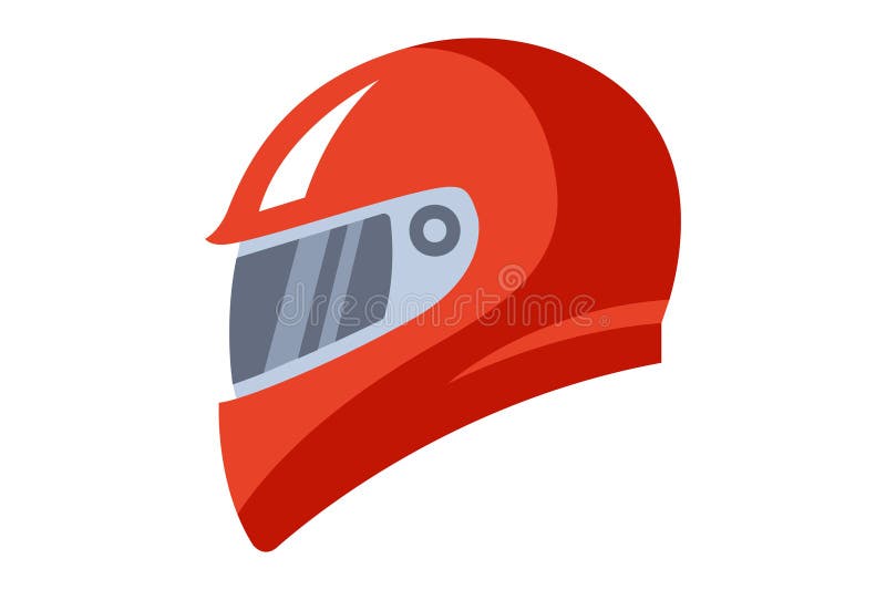 Red Motorcycle Helmet on White Background. Stock Illustration ...