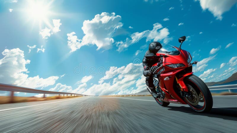 Rider Speeding Highway Motorcycle Ai Generated Stock Photos - Free ...