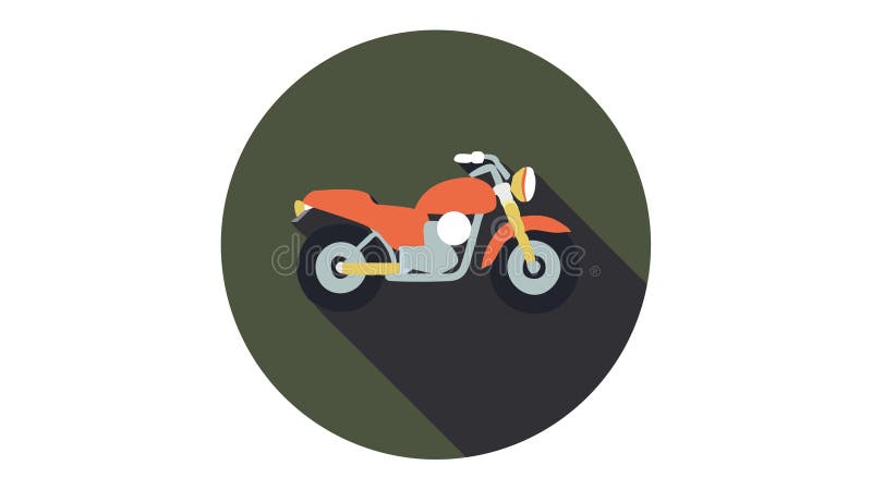 Red Motorcycle Icon in Flat Design Style, Vector Design Generative AI ...