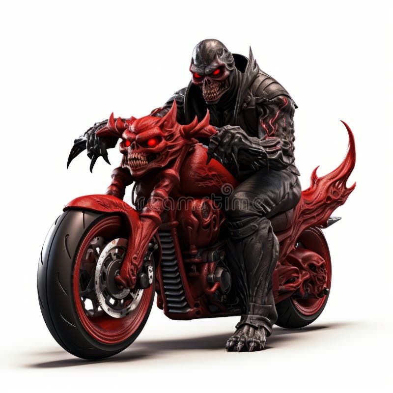 Demon Rider: a Hyper-detailed Motorcycle Masterpiece Stock Illustration ...
