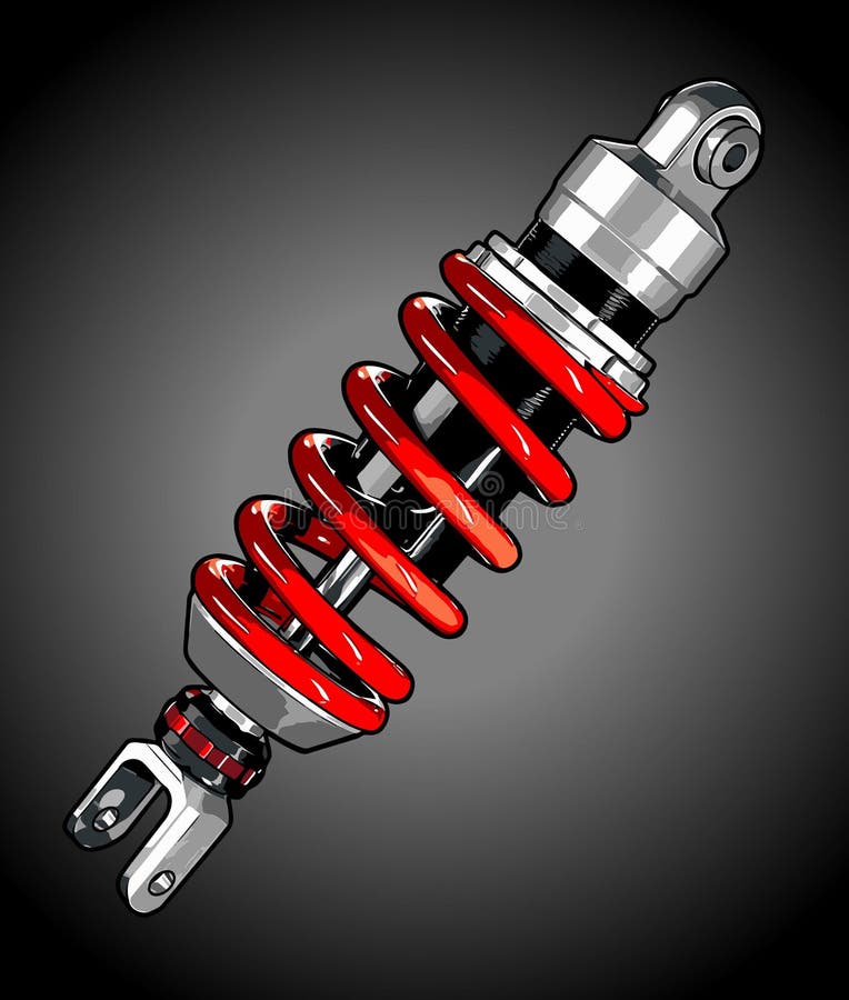 Red Motorcycle Shockbreaker Stock Vector - Illustration of label, metal ...