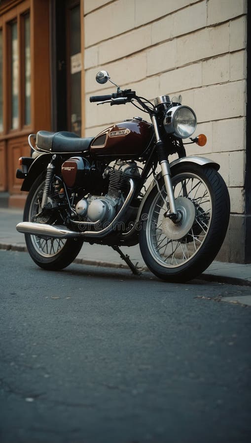 Red Motorcycle with Sidecar Parked on Urban Street Stock Illustration ...