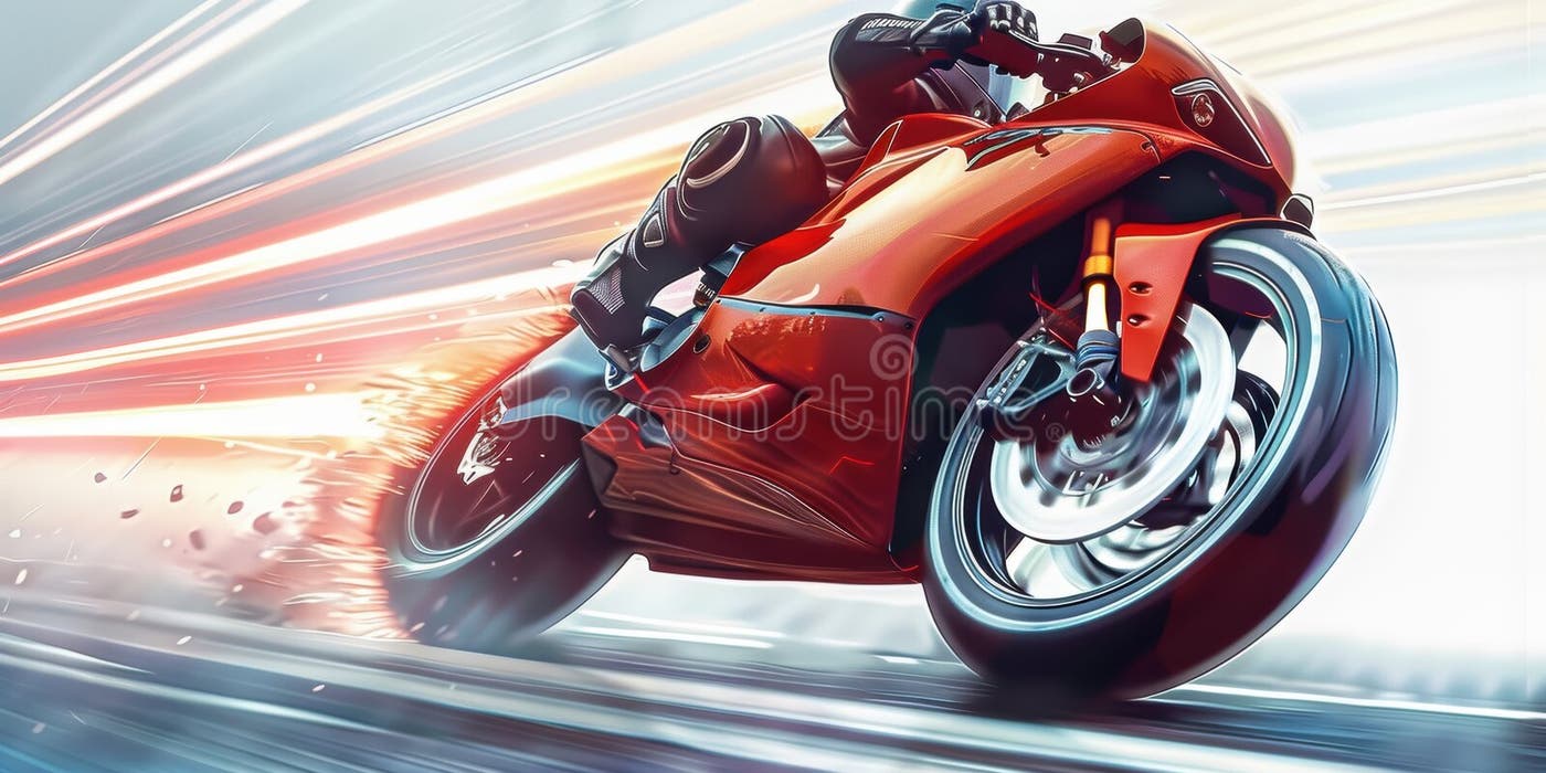 Motorcycle Speed Blur Created Generative Artificial Intelligence Stock ...
