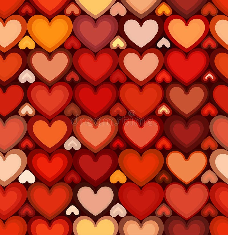 Red Mottled Hearts Vector Seamless Pattern Stock Vector - Illustration ...