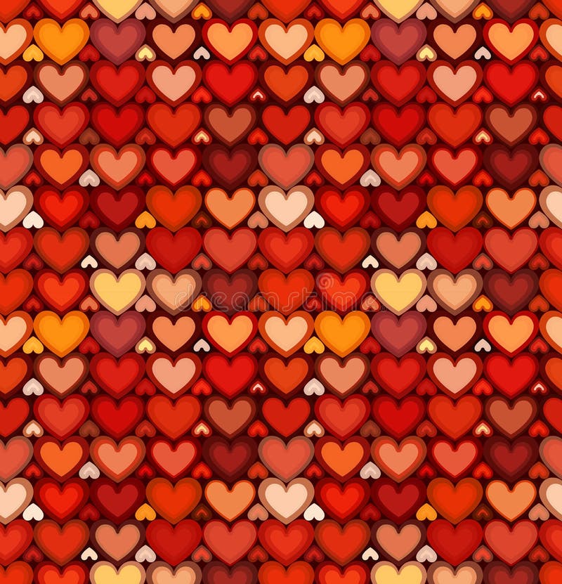 Red Mottled Hearts Vector Seamless Pattern Stock Vector - Illustration ...