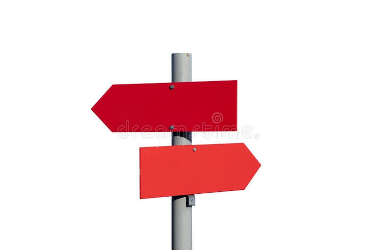 Red Mountain Guidepost, Clipping Path Stock Photo - Image of signboard ...