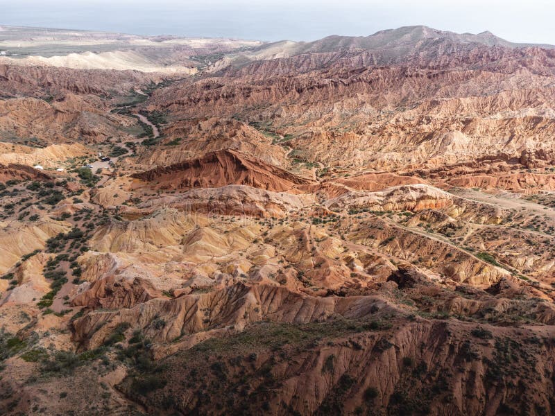 Red Mountain Landscape on a Sunny Day Stock Image - Image of view, tree ...