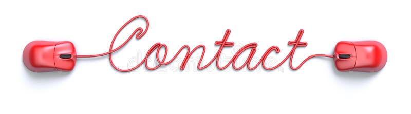 Red Mouse and Cable in the Shape of Contact Word Stock Illustration ...