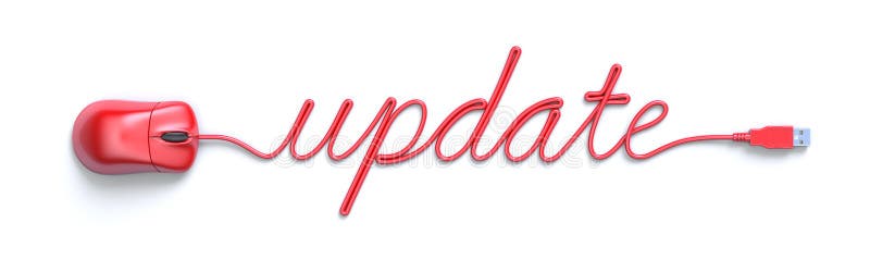 Red Mouse and Cable in the Shape of Update Word Stock Illustration ...
