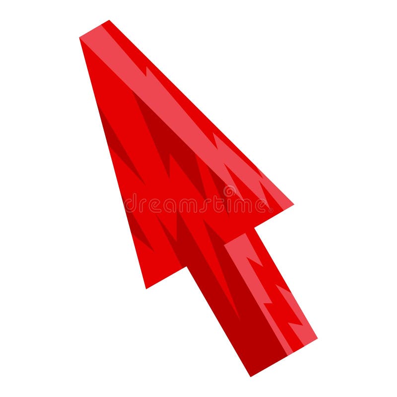 Red Mouse Cursor Showing Concept of Clicking Stock Illustration ...