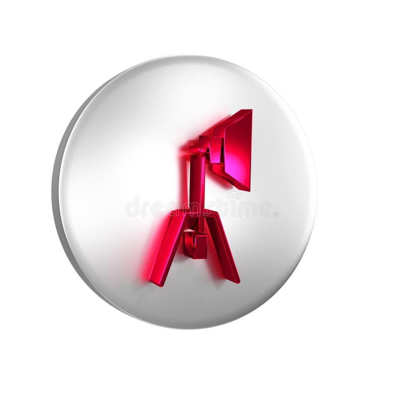 Red Movie Spotlight Icon Isolated on Transparent Background. Light ...