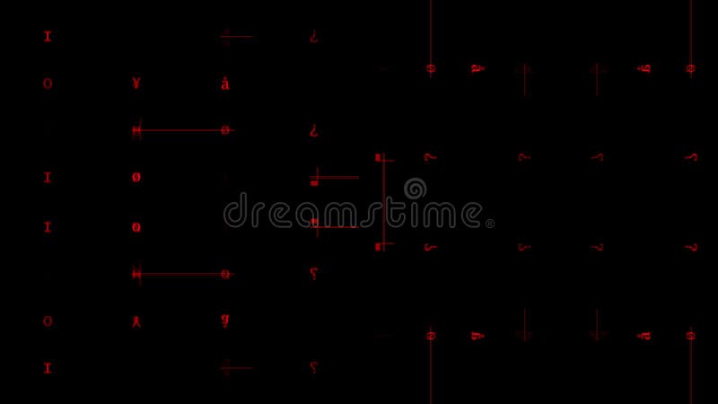 Red Moving Letters and Lines Stock Video - Video of digits, monitor ...
