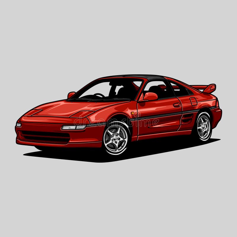 Red MR2 Coupe stock vector. Illustration of road, race - 319186713