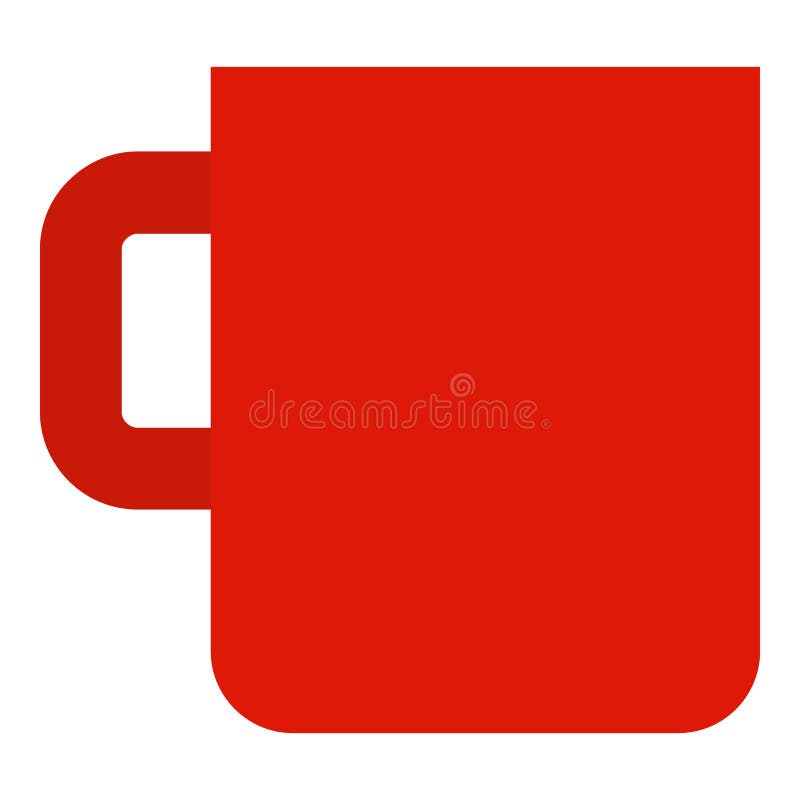 Red Mug Cup Icon, Flat Style Stock Vector - Illustration of office ...