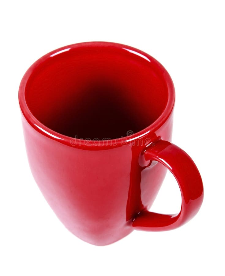 Red Mug with Hand Isolated in White Background Stock Photo - Image of ...