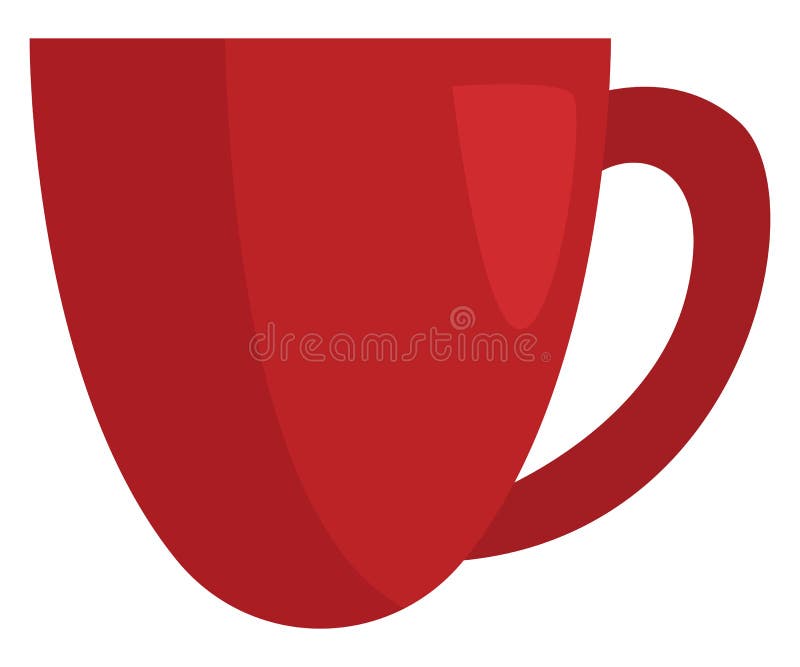 Red mug, icon stock vector. Illustration of design, cartoon - 261079533
