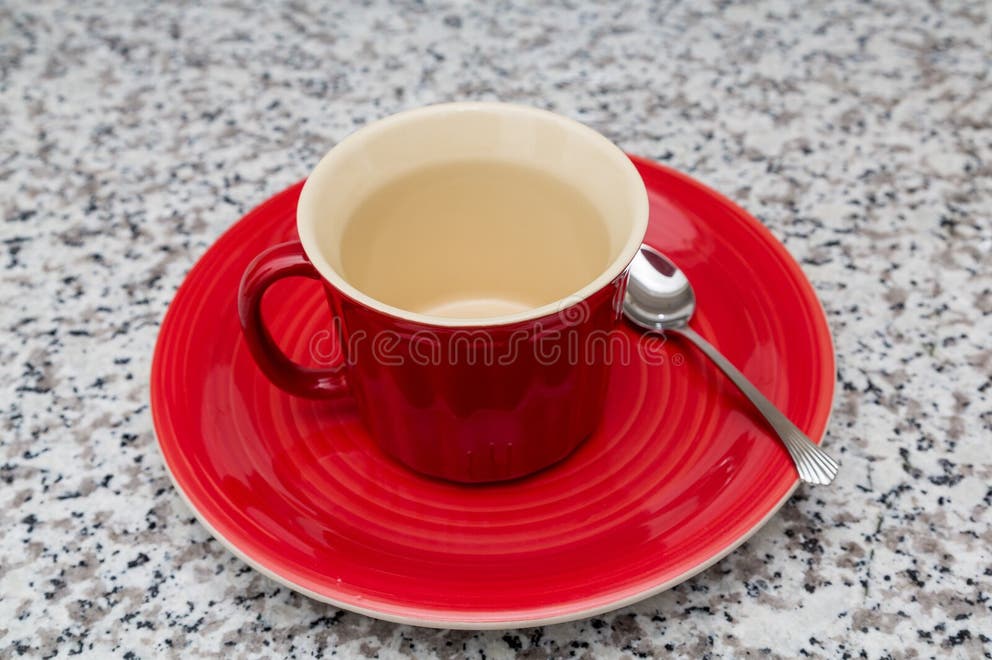 Red Mug and Plate stock image. Image of plate, food, porcelain - 69708595