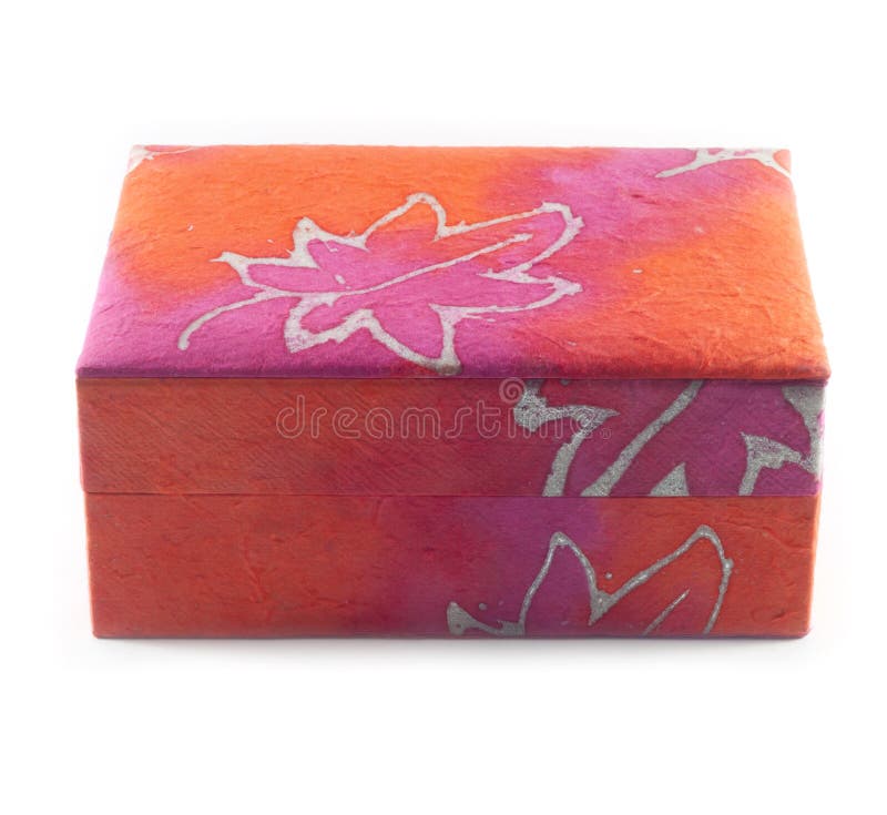 Red Mulberry Paper Box Isolation Stock Image - Image of fibers ...