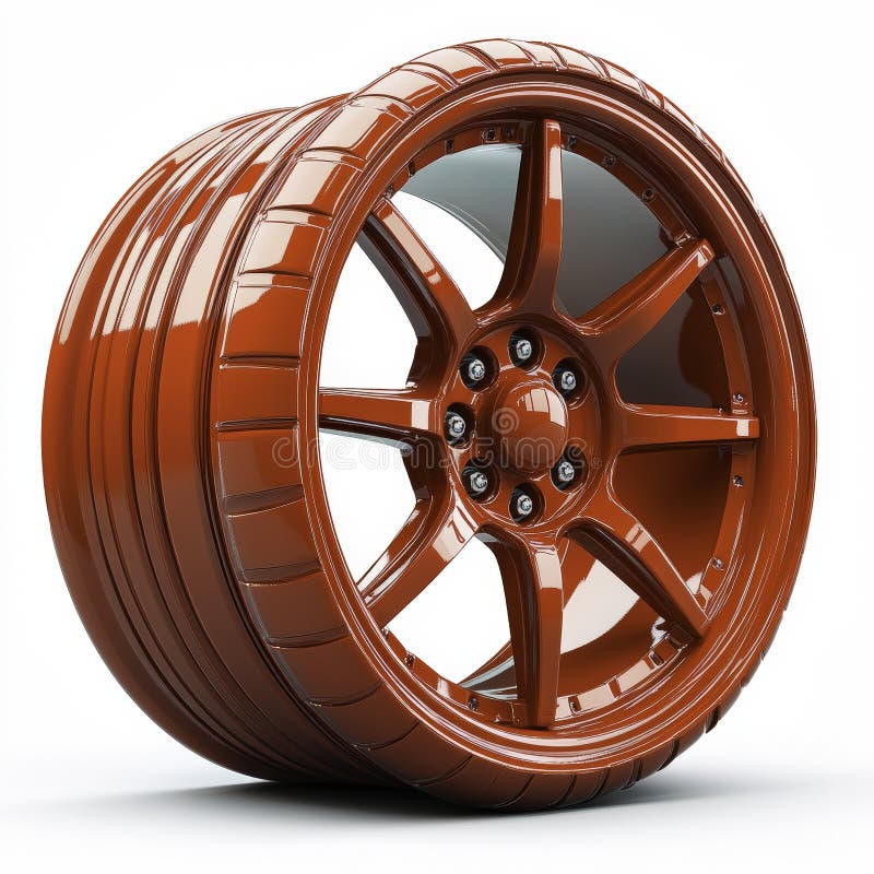 Red Multi-spoke Wheel with Matching Tire, Performance Design, 3D Render ...
