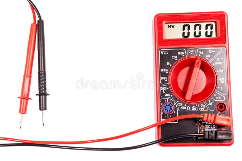Red Multimeter Tester with Lcd Screen for Measuring Electrical Data ...