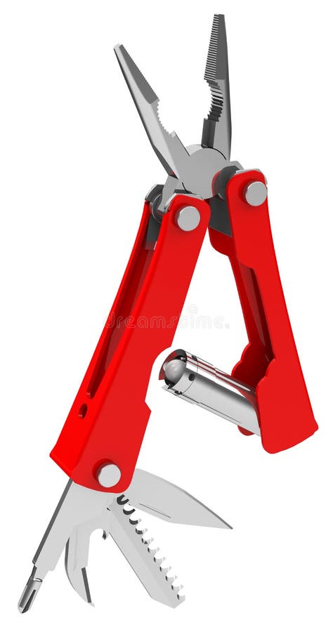 The red multitool stock illustration. Illustration of screwdriver ...