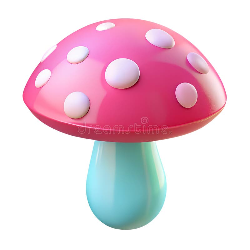 Red Mushroom Icon. 3d Rendering Isolated on White Background Stock ...