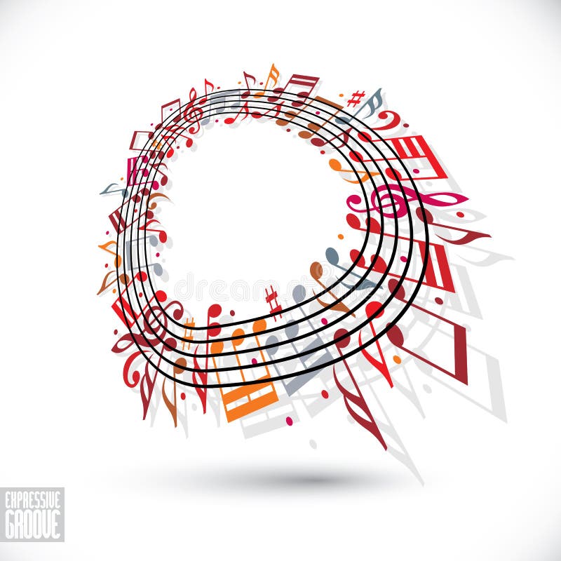 Red Music Background with Clef and Notes. Stock Vector - Illustration ...