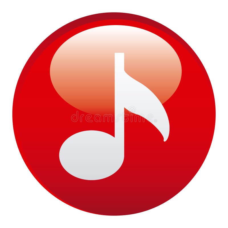 Red music emblem icon stock illustration. Illustration of creative ...