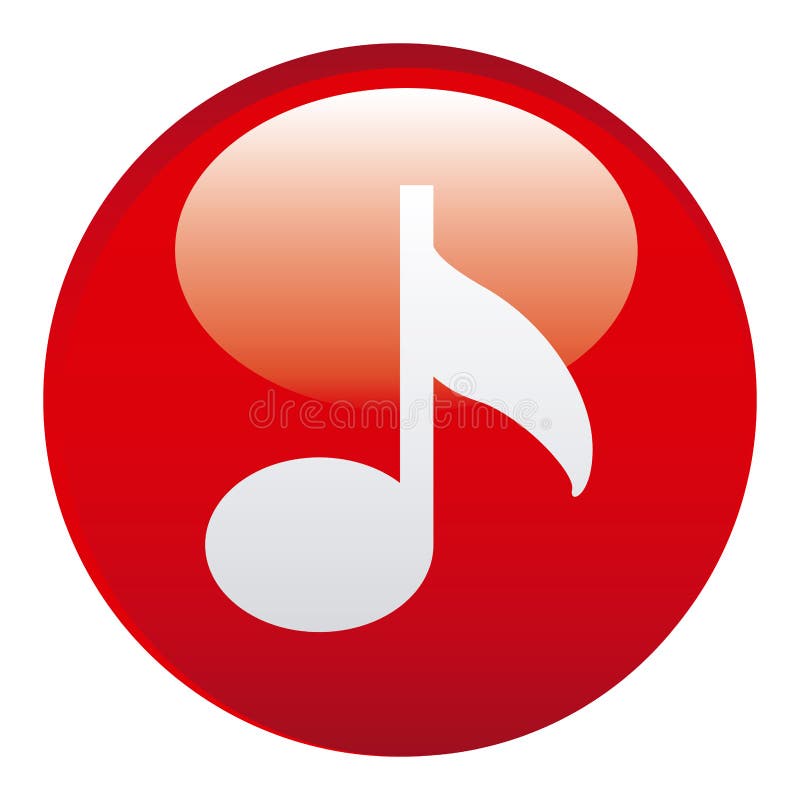 Red music emblem icon stock illustration. Illustration of creative ...